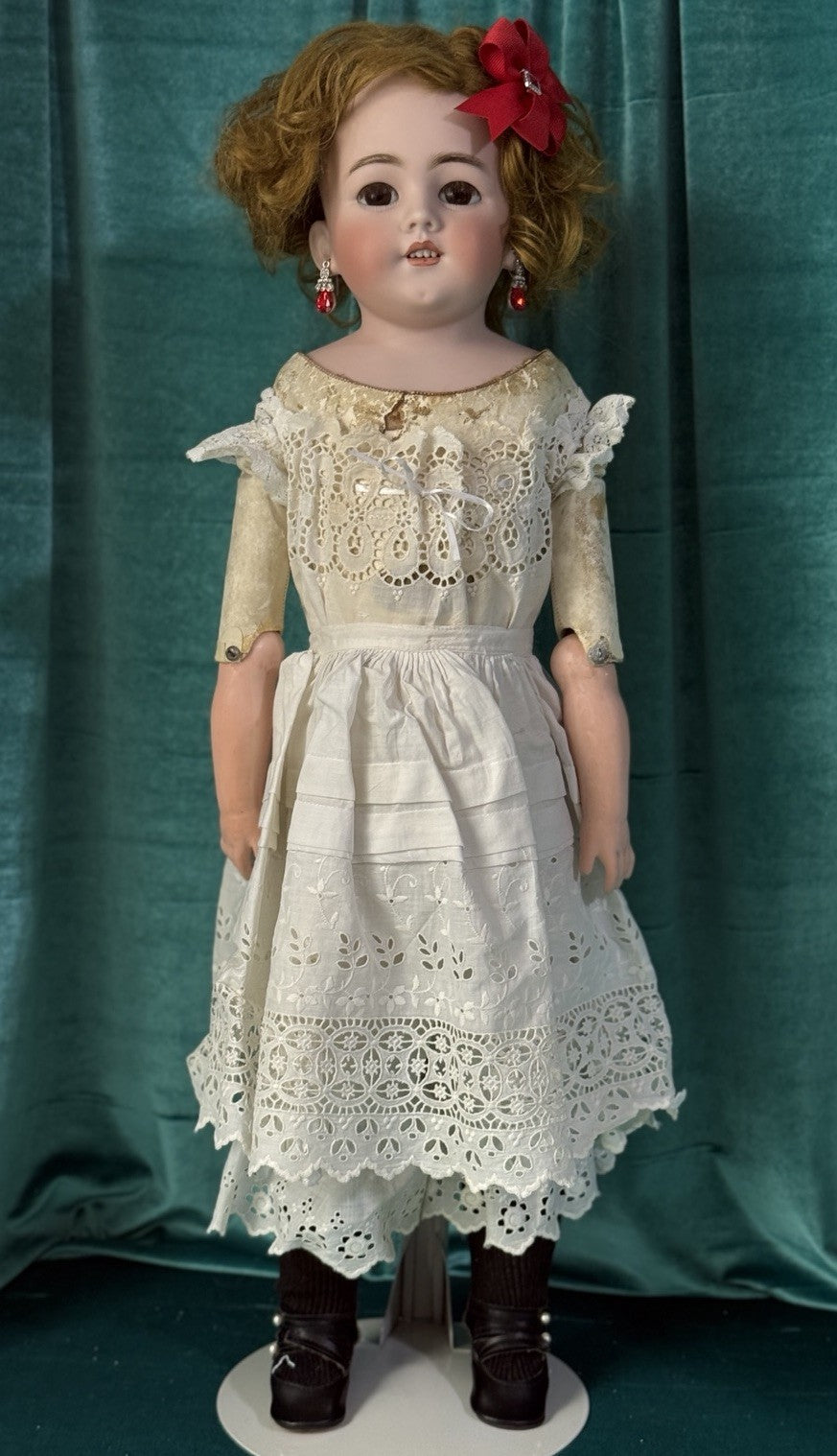 Antique German Simon Halbig 1250 Dainty Dorothy Kid Leather Body 27” D ...