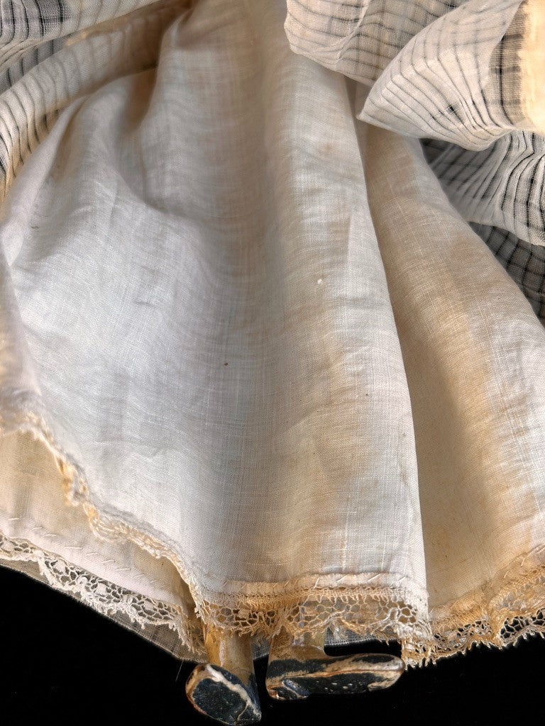 Early Antique German 12” Papier Mache Milliner’s Model Doll with Bun ...