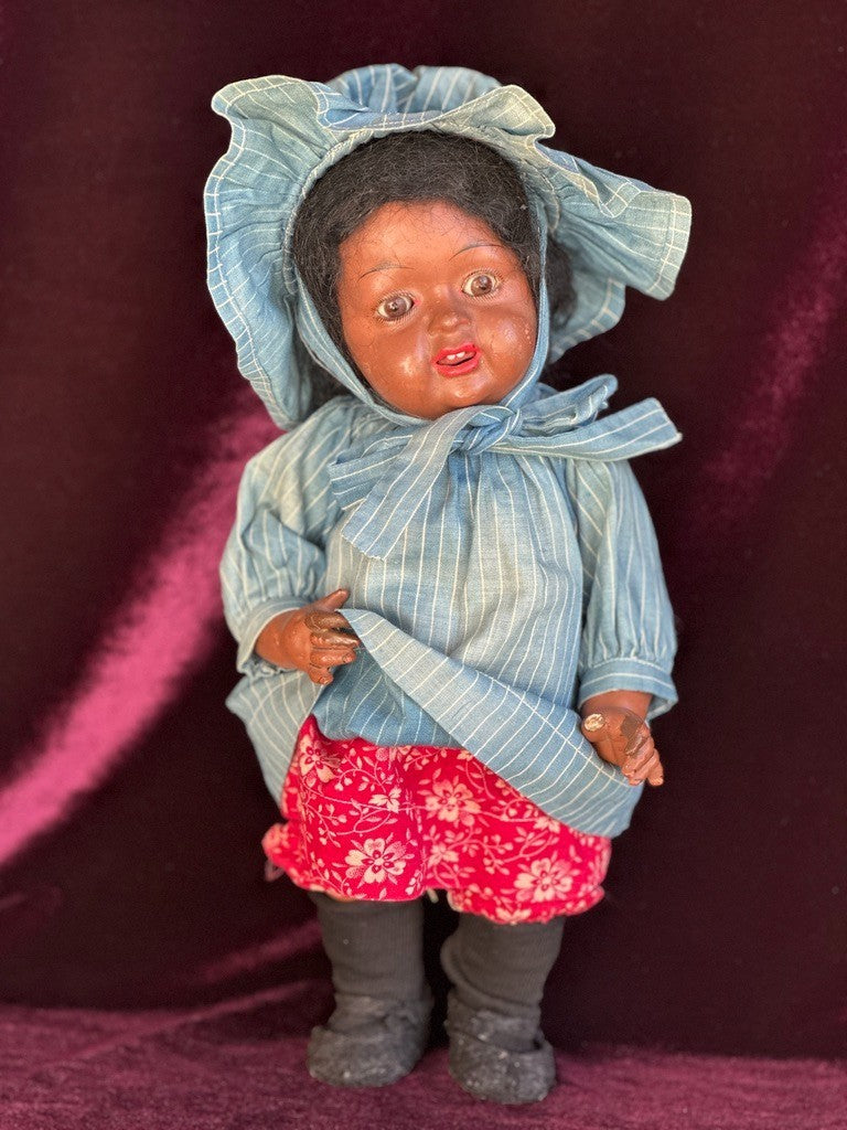 Rare Antique German (?) Koenig Wernicke (?) Dark Complexion Baby Toddl ...