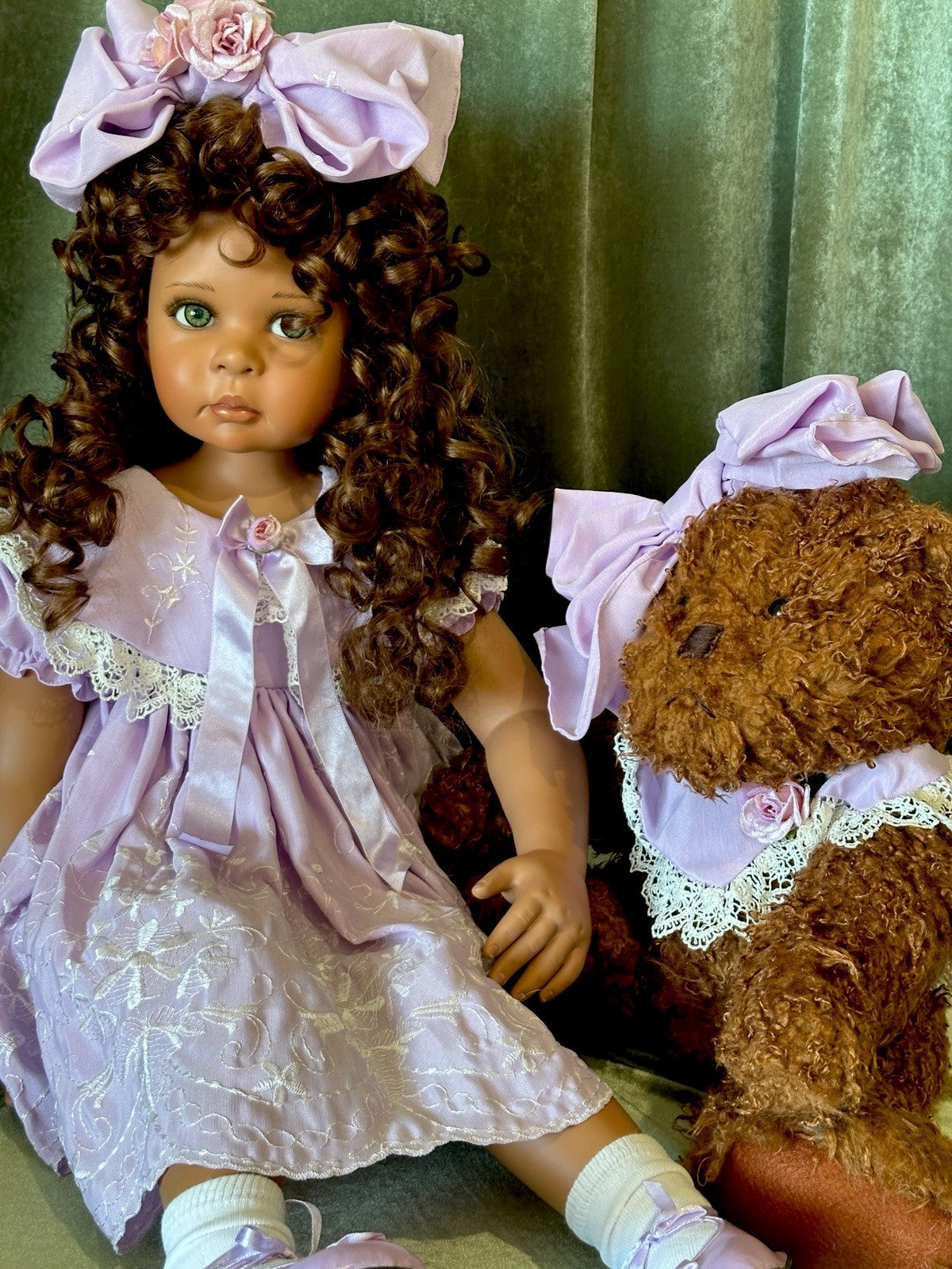 Large 34” Porcelain Doll “Lean On Me” by Pamela Erff & Linda Rick LE 1 ...